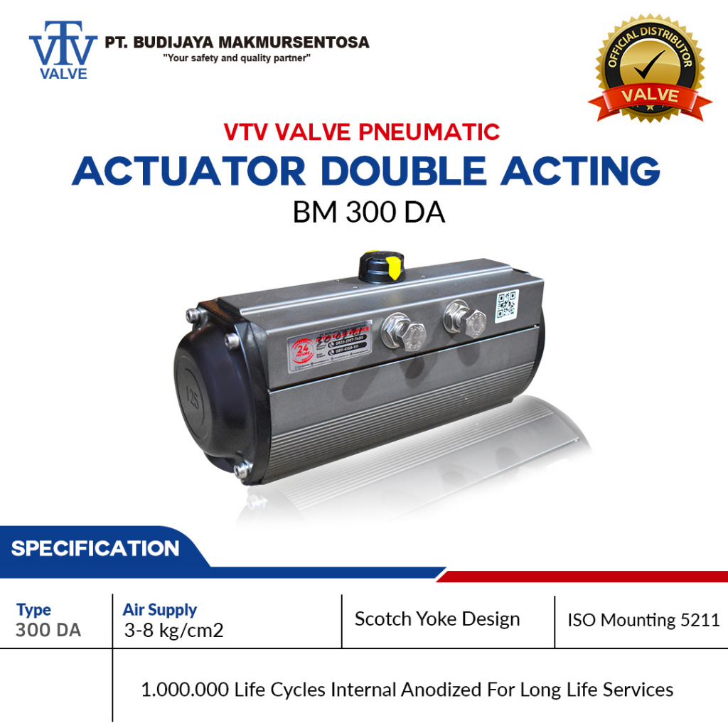 Jual Pneumatic Actuator Double Acting BM 125 DA VTV di Tokopedia